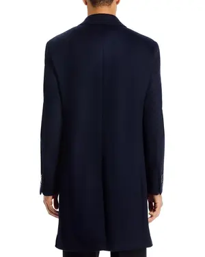BOSS Jared Wool & Cashmere Regular Fit Topcoat - Dark Blue