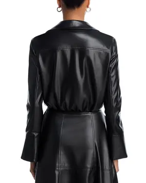 Cinq À Sept Veronique Faux Leather Top