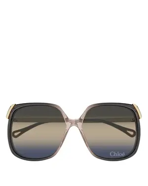Chloé Rectangle Sunglasses, 60mm - Gray