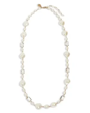Max Mara Creso Crystal & Imitation Pearl Choker Necklace - White