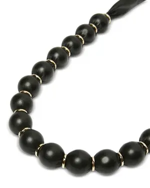 Max Mara Fachiro Leather Maxi Ball Necklace