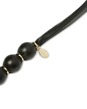 Max Mara Fachiro Leather Maxi Ball Necklace