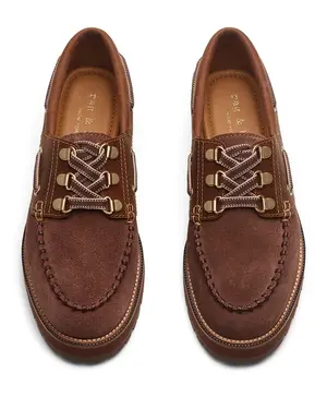 Rag & Bone Cameron Boat Shoes - Mocha Suede