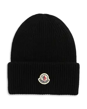 Moncler Wool And Cashmere Beanie - Black