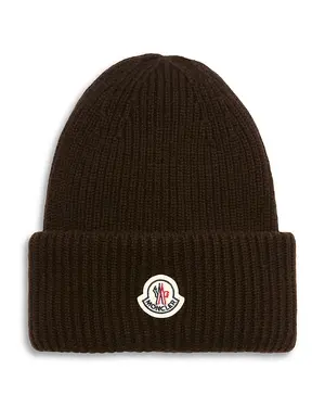 Moncler Wool And Cashmere Beanie - Brown