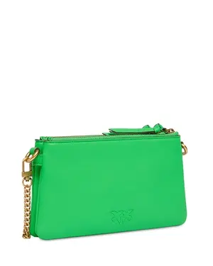 Pinko Leather Double Mini Vitello Shoulder Bag