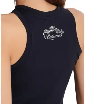 Balmain Leopard Print Tank Top