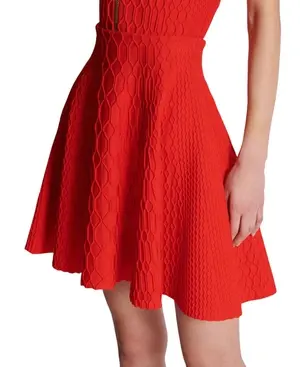 Balmain Crocodile-knit Skirt