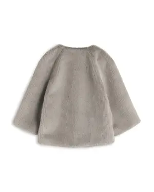 Echo Collarless Faux Fur Jacket