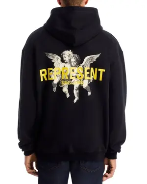 REPRESENT Oversized Legacy Cherubs Hoodie - Jet Black