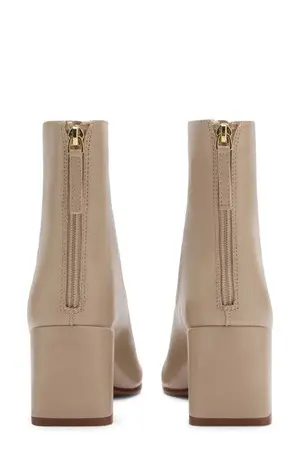 Mango Block Heel Bootie - Ecru