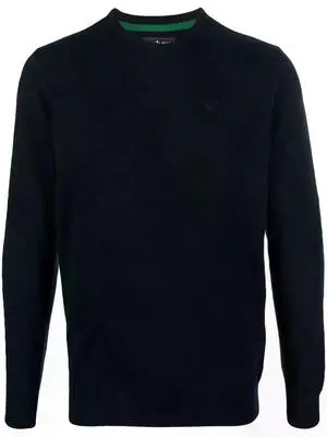 Barbour Logo-embroidered Wool Sweater - Blue