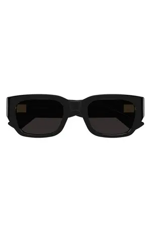 Bottega Veneta 51mm Rectangular Sunglasses - Black