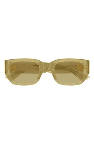 Bottega Veneta 51mm Rectangular Sunglasses - Yellow