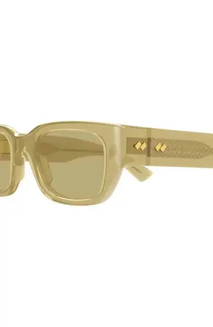 Bottega Veneta 51mm Rectangular Sunglasses - Yellow