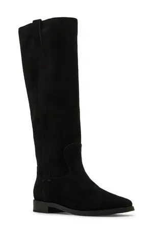 Blondo Deacon Knee High Riding Boots - Black Suede