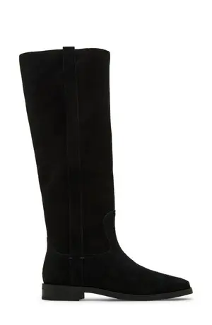 Blondo Deacon Knee High Riding Boots - Black Suede