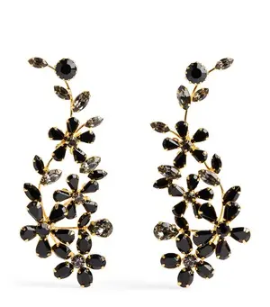 JENNIFER BEHR Gold-plated Crystal Mirella Earrings - Black