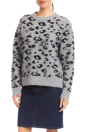 Karen Kane Metallic Leopard Crewneck Pullover