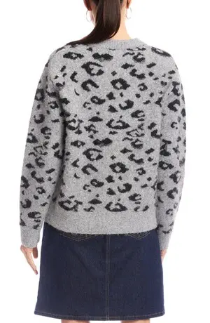 Karen Kane Metallic Leopard Crewneck Pullover