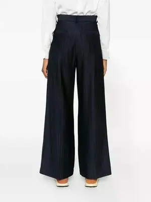 Max Mara Pinstripe Pleated Trousers