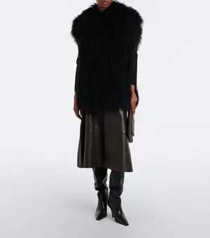 YVES SALOMON Shearling Vest - Black