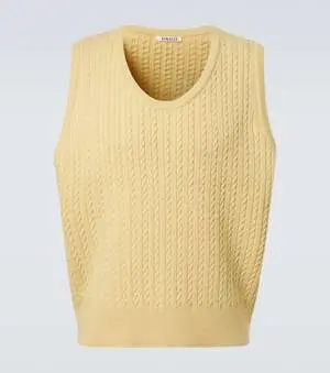Auralee Cable-knit Wool Vest