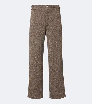 Auralee Wool Tweed Wide-leg Pants
