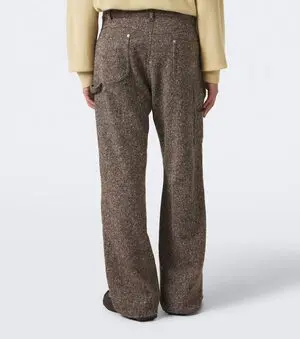 Auralee Wool Tweed Wide-leg Pants