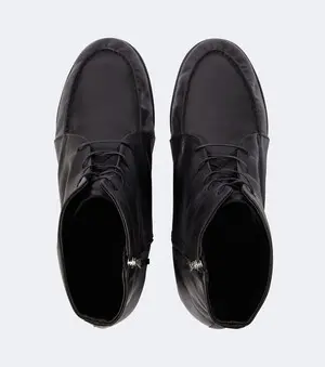 Auralee Leather Derby Boots - Black