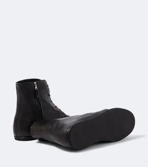 Auralee Leather Derby Boots - Black