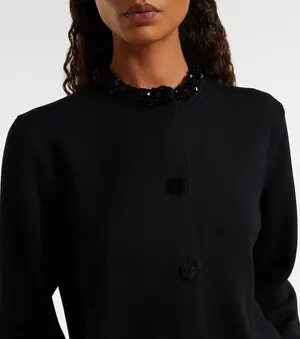 JIL SANDER Sequined Virgin Wool Cardigan