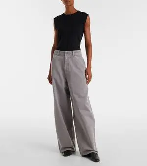 LEMAIRE High-rise Wide-leg Jeans - Grey