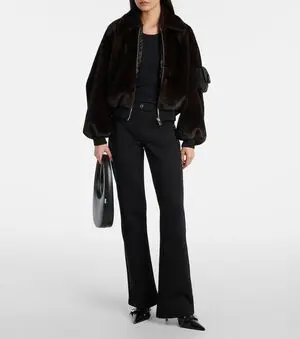 Coperni Cropped Bomber Jacket - Brown
