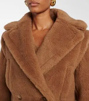 Max Mara Santos Cropped Camel Hair And Silk Jacket - Brown