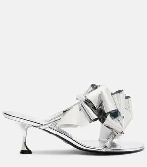 Proenza Schouler Mirrored Leather Mules - Silver