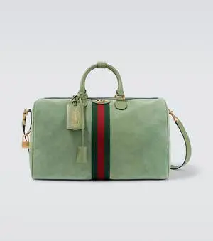 Gucci Savoy Medium Suede Duffle Bag - Green
