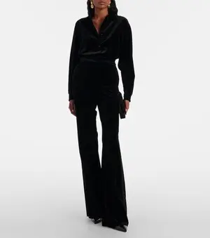 Max Mara Cotton Velvet Bodysuit - Black