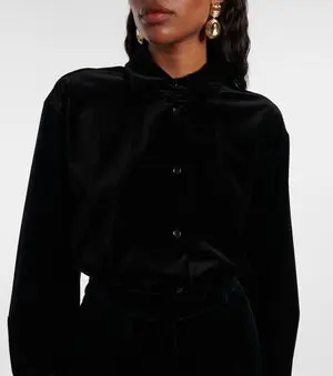 Max Mara Cotton Velvet Bodysuit - Black