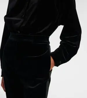 Max Mara Cotton Velvet Bodysuit - Black