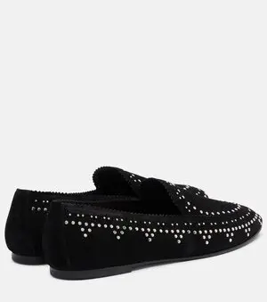 AQUAZZURA Skye Studded Loafers - Black