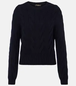 Loro Piana Napier Cable-knit Cashmere Sweater - Blue