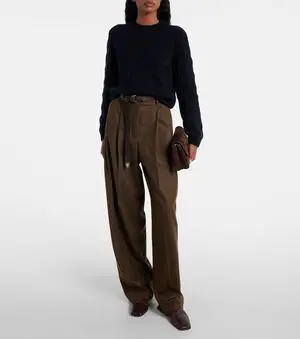 Loro Piana Napier Cable-knit Cashmere Sweater - Blue