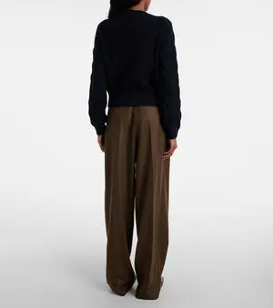 Loro Piana Napier Cable-knit Cashmere Sweater - Blue