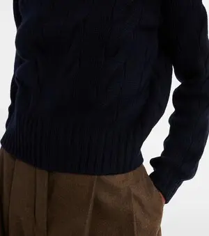 Loro Piana Napier Cable-knit Cashmere Sweater - Blue