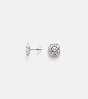 SUZANNE KALAN Princess Burst 18kt White Gold Stud Earrings With Diamonds