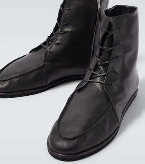 Auralee Leather Derby Boots - Black