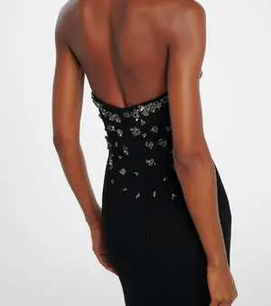 MARMAR HALIM Sequined Crepe Bustier Gown