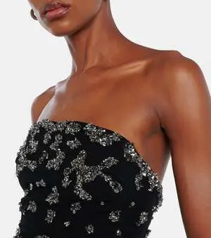 MARMAR HALIM Sequined Crepe Bustier Gown