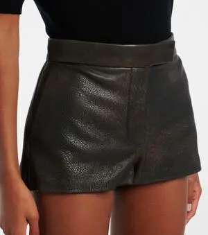Alex Perry Low-rise Leather Micro Shorts